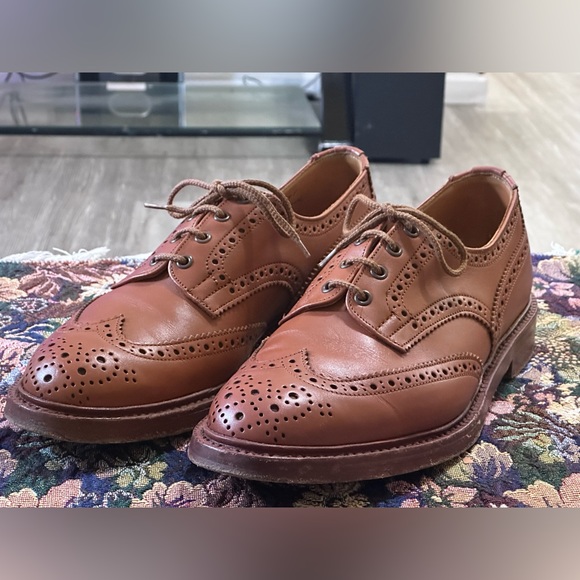 Tricker's | Shoes | Tricker Wingtip Keswick Brogue Tan Brown Leather Mens Dress Shoes Size 2 Us ...